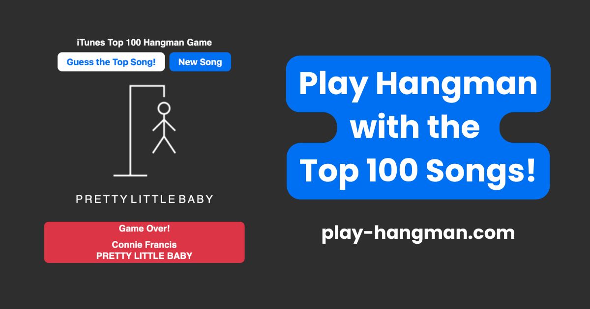 Play Hangman | Fast Music Hangman With Chart Song Titles